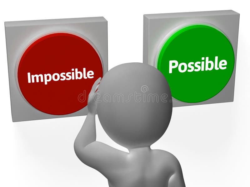 Impossible Possible Buttons Shows Positivity or Adversity Stock ...