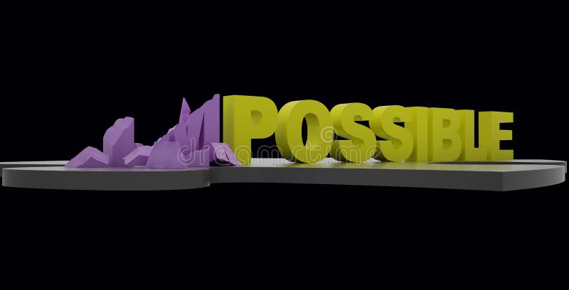 Impossible into Possible stock illustration. Illustration of ...