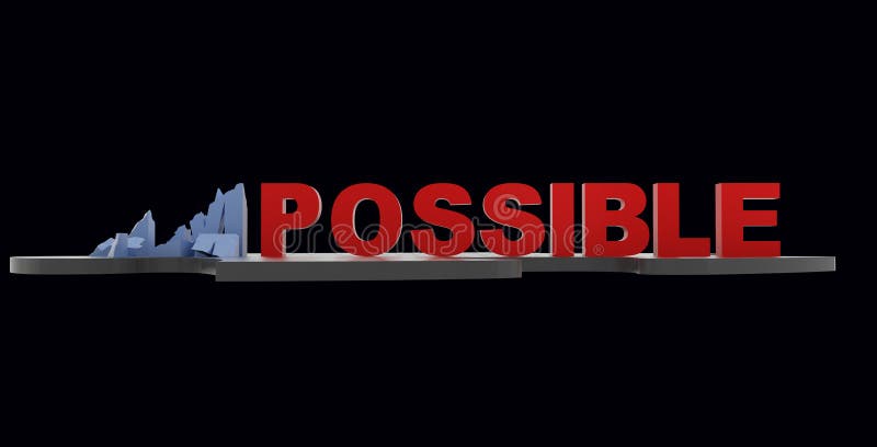 Impossible into Possible stock illustration. Illustration of impossible ...