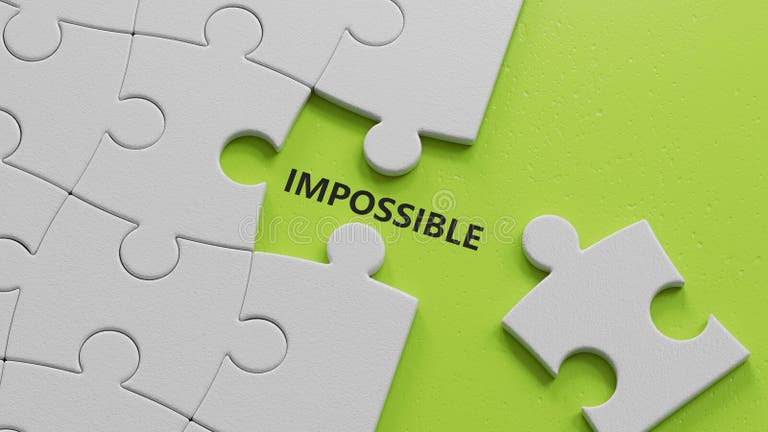 Impossible.puzzle Pieces Spelling.Flat Lay View from Above on Green ...