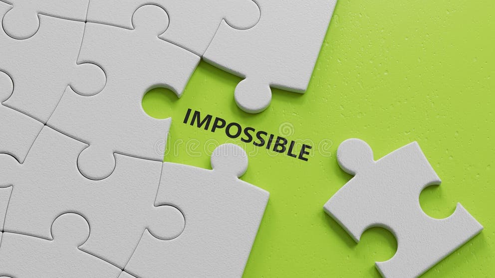 Impossible.puzzle Pieces Spelling.Flat Lay View from Above on Green ...