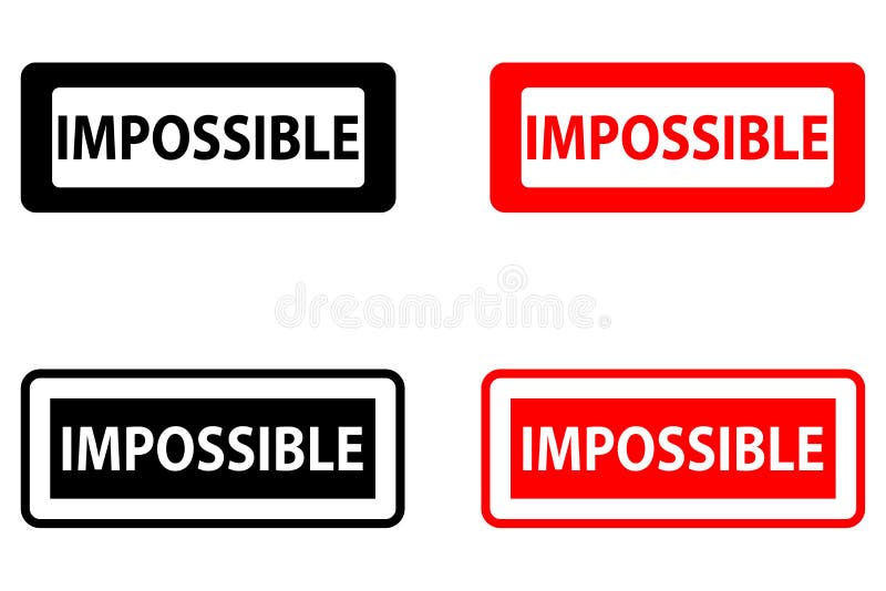 Impossible rubber stamp stock vector. Illustration of icon - 131235407