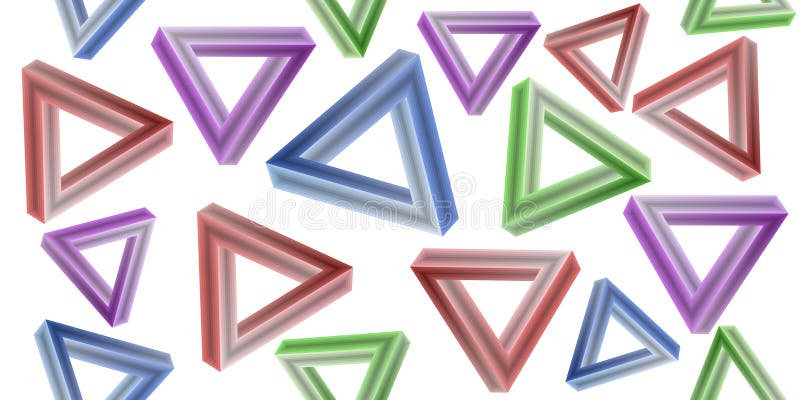 Impossible Seamless Triangle Background Optical Visual Illusion Triangular Infinite Loop