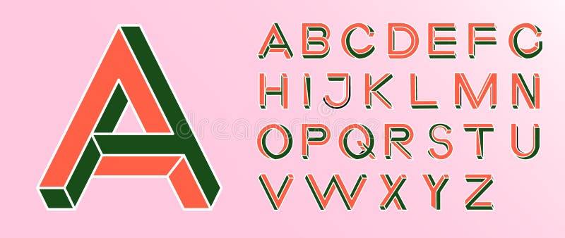 Impossible Shape Font. Memphis Style Letters. Colored Letters in the ...