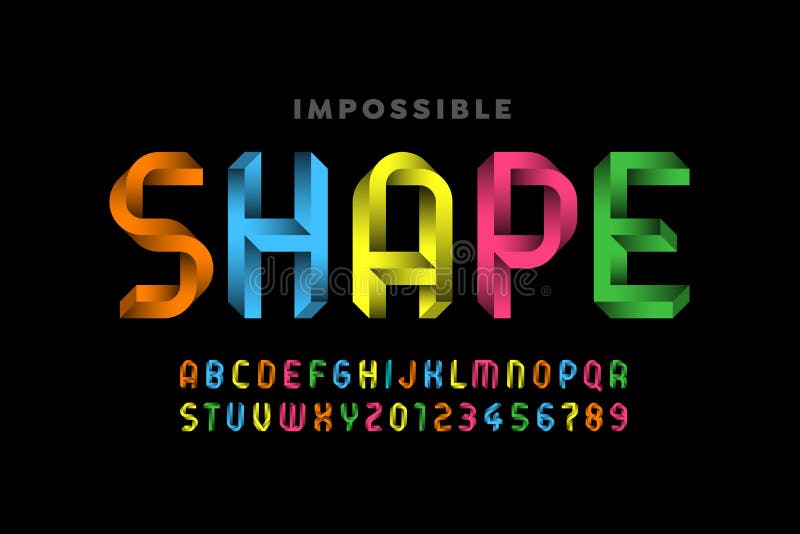Impossible shape font stock vector. Illustration of impossible - 66892599