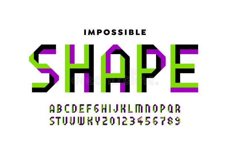 Impossible Shape Style Font Stock Vector - Illustration of figure ... Impossible Shape Style Font Stock Vector - Illustration of figure ...