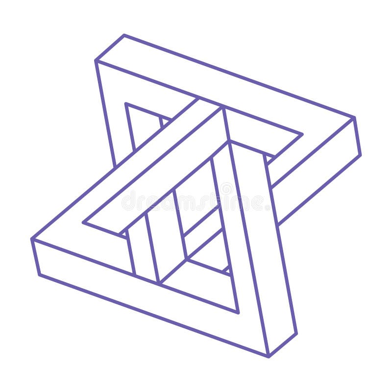 Impossible Shape in Trendy 2022 Very Peri Color, Optical Illusion ...