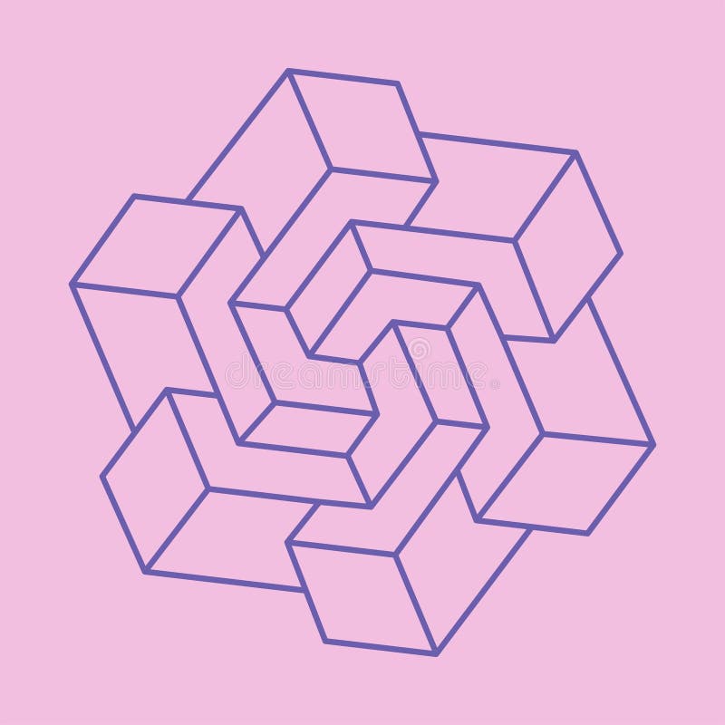 Impossible Shapes, Optical Illusion Logo, Vector Pattern. Optical Art ...