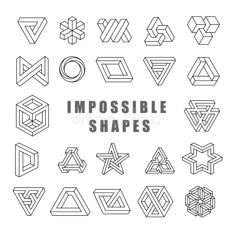 Impossible Shapes Vector Set. Impossible Line Art Collection Stock ... Impossible Shapes Vector Set. Impossible Line Art Collection Stock ...