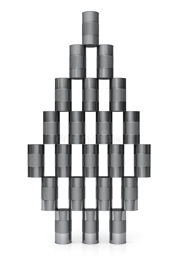 Impossible stack of cans stock illustration. Illustration of food ...