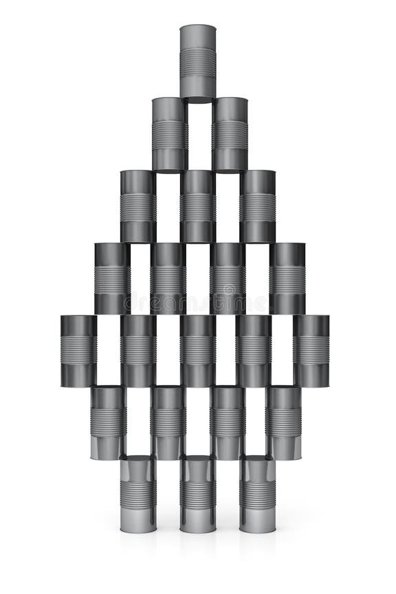 Impossible stack of cans stock illustration. Illustration of food ...
