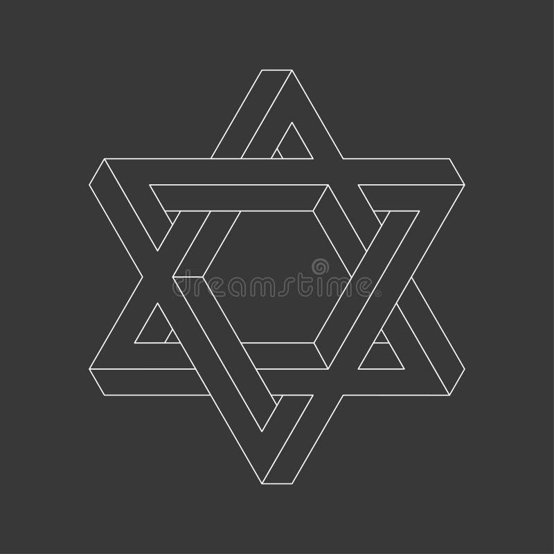 Impossible Star of David. Vector Illustrstion Stock Illustration ...
