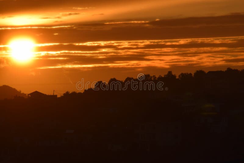 Sunset View from a House Balcony Stock Image - Image of watch ...