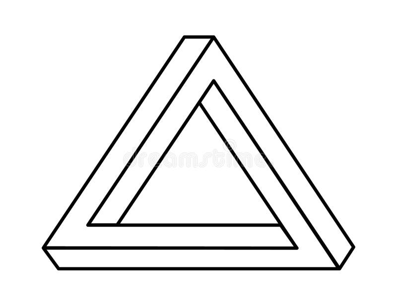 Impossible Triangle with Black Lines Stock Vector - Illustration of ...