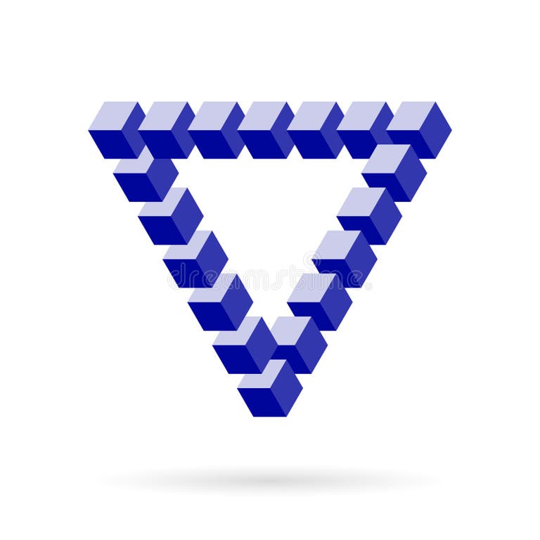 Impossible Triangle of Cube Blocks Over White Stock Vector ...