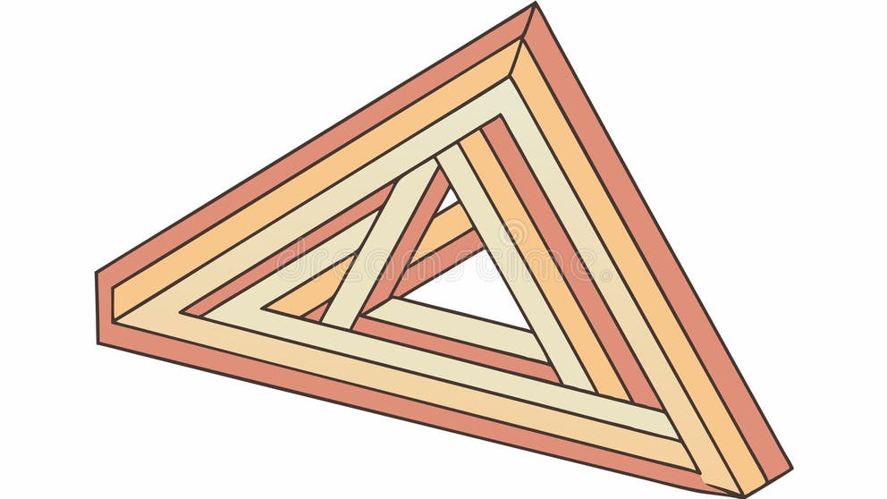 Impossible Triangle Illusion, Paradox and Abstract Geometry, Vector ...