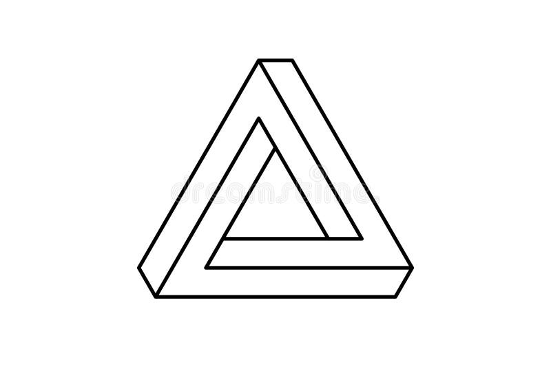 Impossible Triangle Shape. Optical Visual Illusion. Triangular Infinite ...