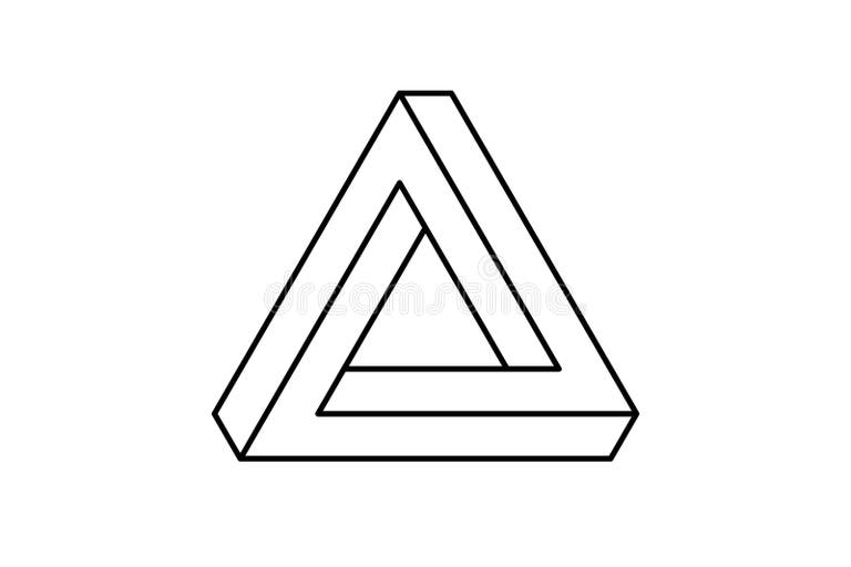 Impossible Triangle Shape. Optical Visual Illusion. Triangular Infinite ...