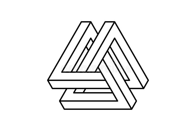 Impossible Triangle Shape. Optical Visual Illusion. Triangular Infinite Loop Symbol Stock Vector ...