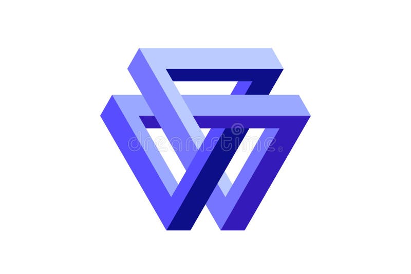 Impossible Triangle Shape. Optical Visual Illusion. Triangular Infinite ...