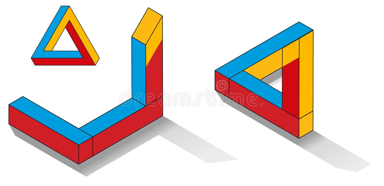 Impossible Triangle with Black Lines Stock Vector - Illustration of ...