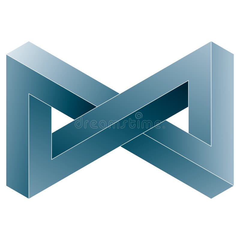 Infinity or Impossible Triangle. Penrose Triangle with Black Dots ...