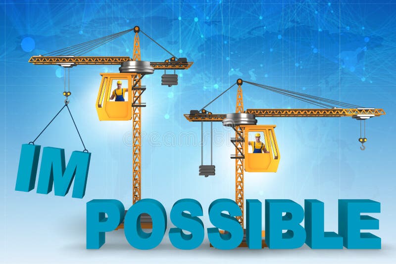 The Impossible Turning into Possible Concept with Crane Stock ...