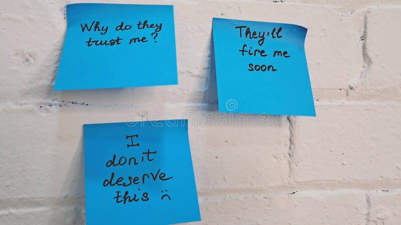 Imposter Syndrome Visualized through Sticky Notes Filled with Doubt and ...