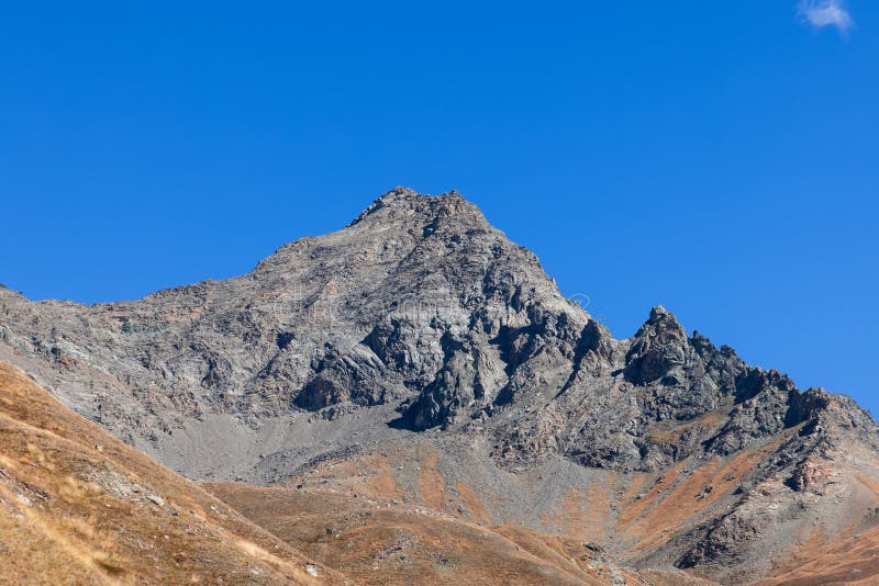 Impregnable Granite Black Steep Mountainside and Sharp Rocks with Top ...