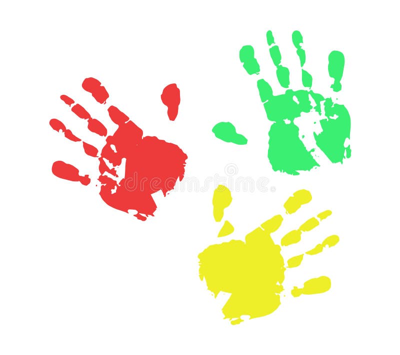 Dos manos coloreadas - ilustración del vector. Ilustración de aprenda ...