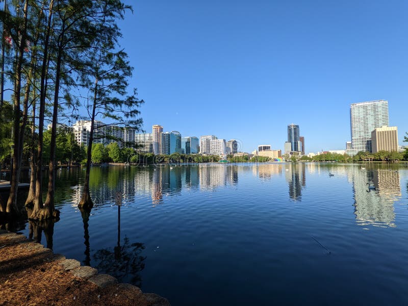 Impresionantes Vistas Al Lago En Medio Del Lago Eola Park Orlando