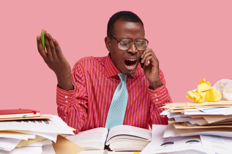 Impressed Disappointed Angry Dark Skinned Man Tries Solve Problem and ...