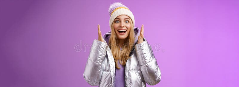 Impressed Fascinated Speechless Attractive Blond Girl Explaining