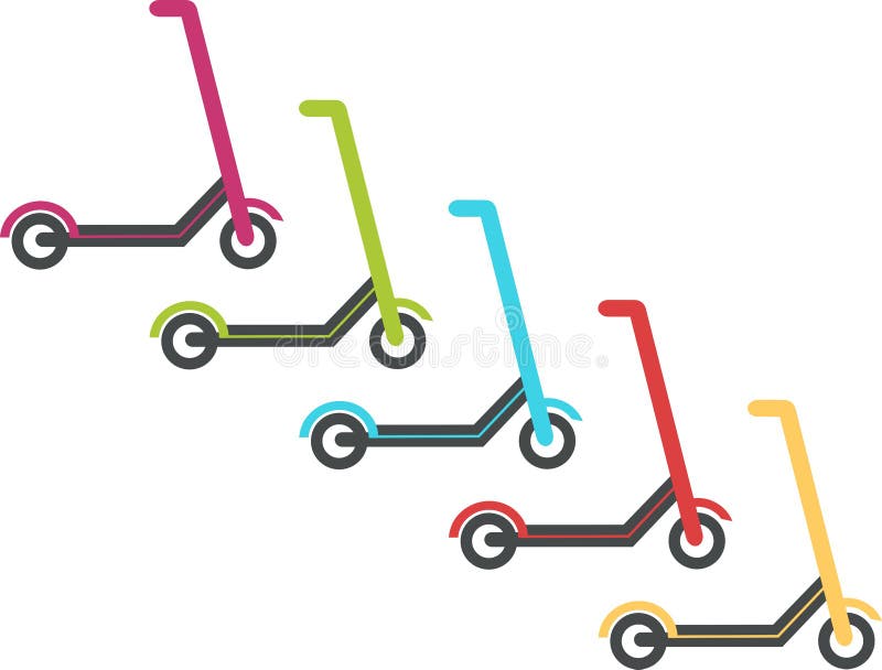 Coloured scooter icon stock vector. Illustration of ride - 156298239