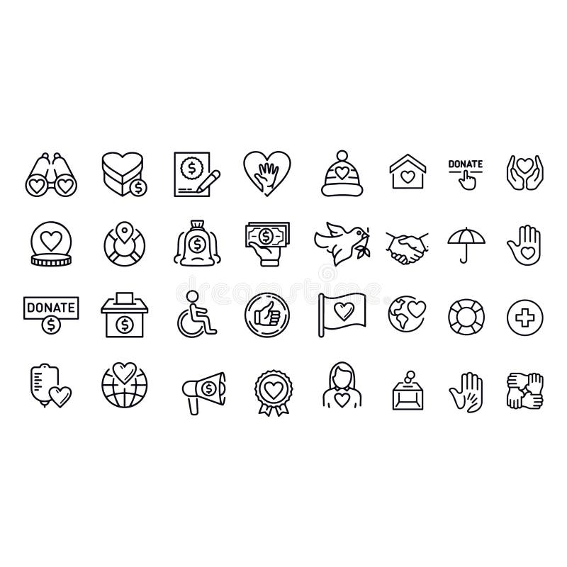 Charity and Relief Icons Vector Design Stock Vector - Illustration of ...