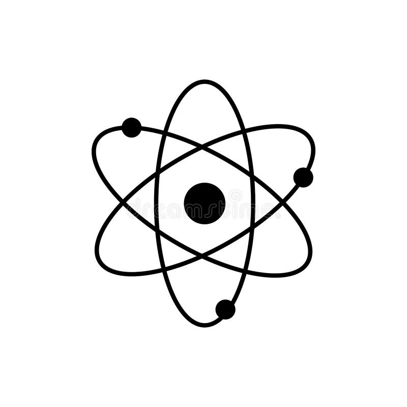 Atom Simple Symbol Icon Science Symbol Stock Vector - Illustration of ...