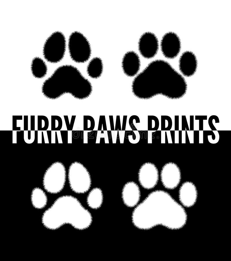 Cat and Dog Furry Paws Prints Vector Set Stock Vector - Illustration of ...
