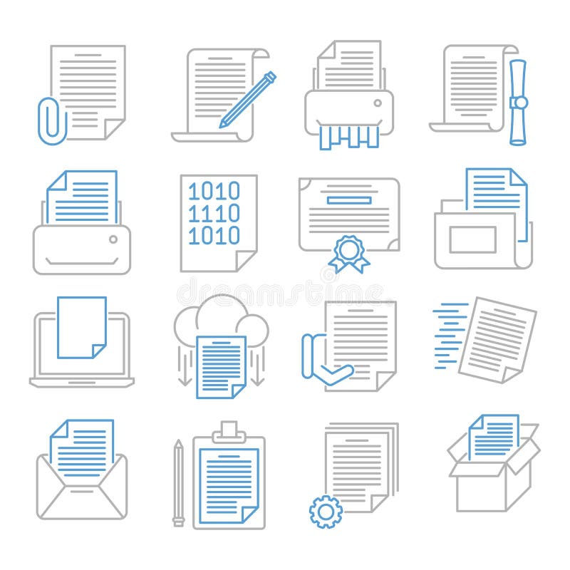 Set of Document Icons, Suitable for a Wide Range of Digital Creative ...