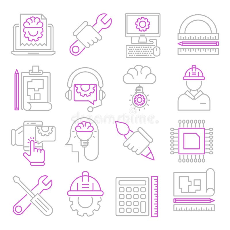 Set of Engineering Icons, Suitable for a Wide Range of Digital Creative ...