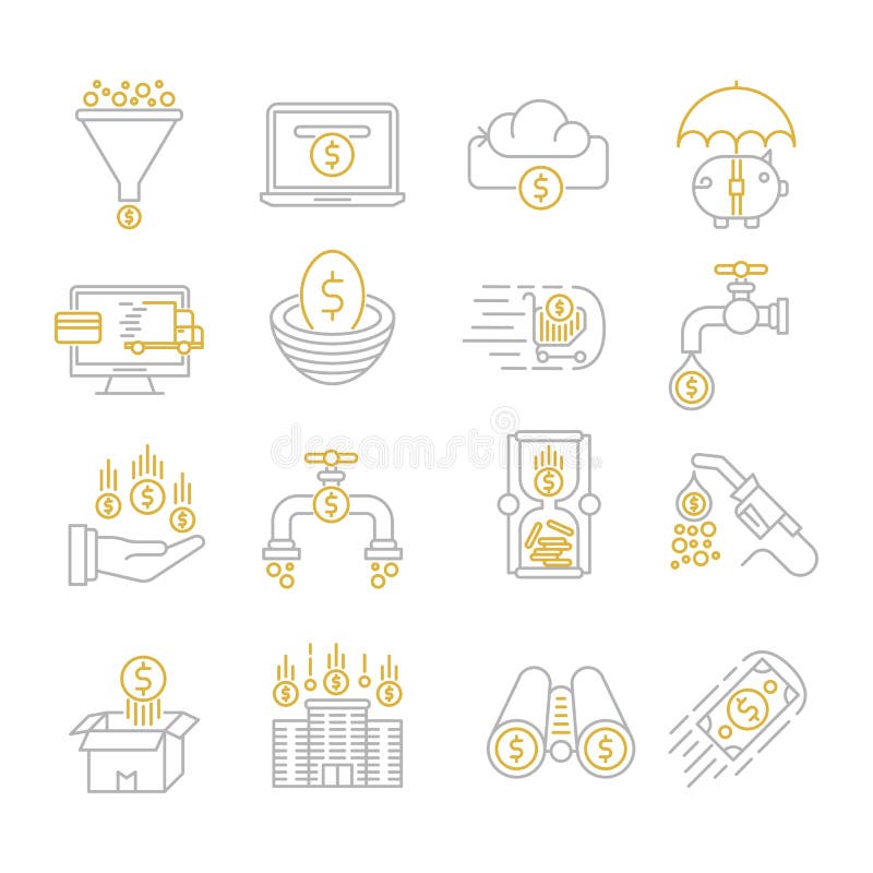 Set of Money Flow Icons, Suitable for a Wide Range of Digital Creative ...