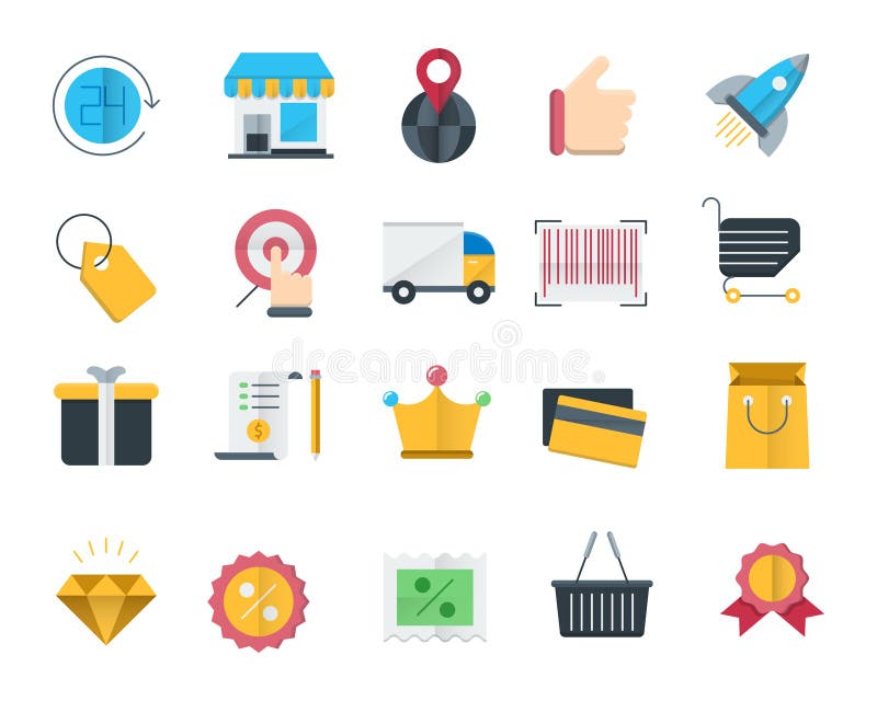 Shopping and Retail Icons, Simple Mono Line Pictogram Pack. Stock ...