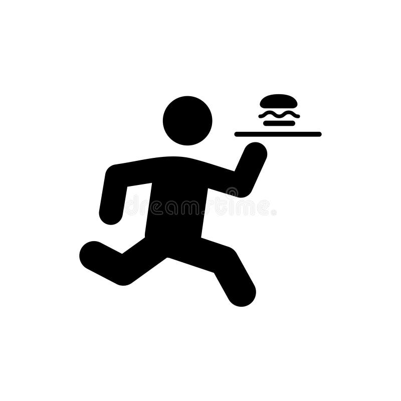 Fast Food Staff Member with Hamburger Stock Vector - Illustration of ...