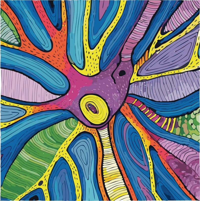 Neurographic Art Drawing Mindfulness Connection Neurons Illustration ...