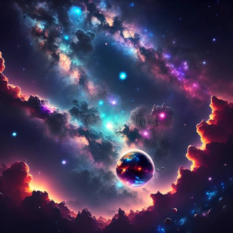 An Impression of Deep Outer Space, Generated by AI. Stock Illustration ...