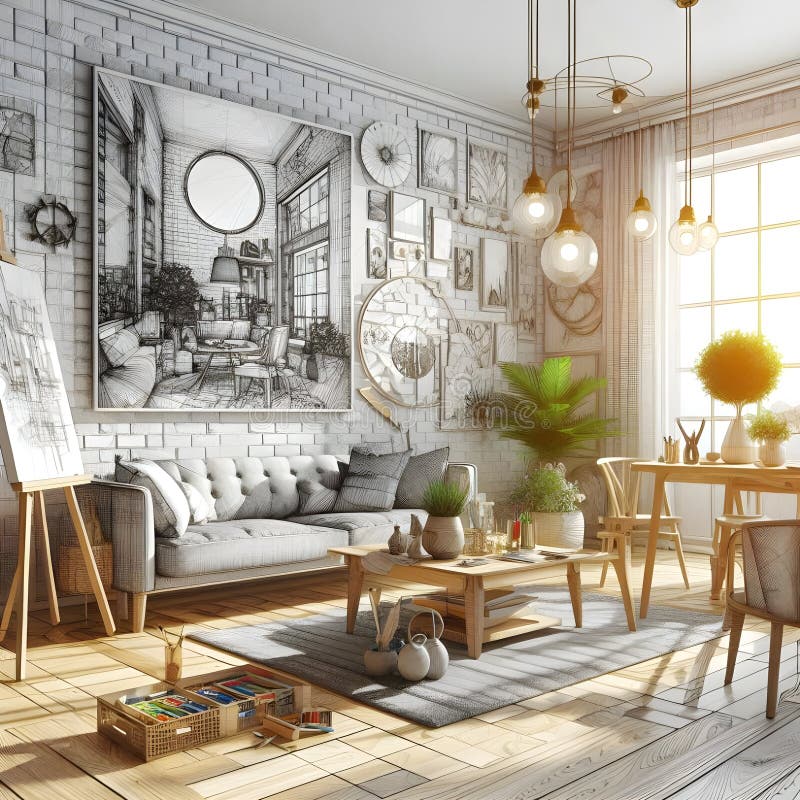 IMPRESSIONISM ART for MODERN INTERIORS Stock Illustration ...