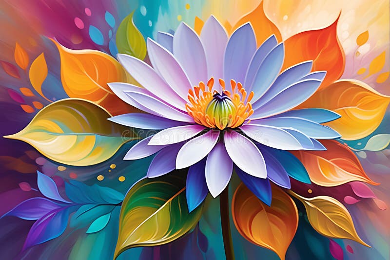 Impressionist Bloom: Abstract Background with a Focus on the Flower ...