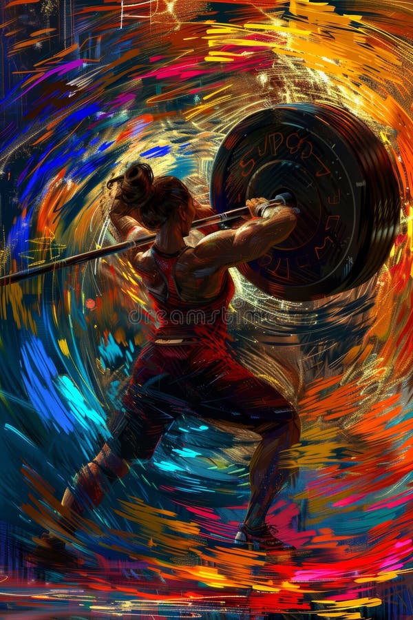 Impressionist Elegance: Russian Weightlifting in Motion Stock ...
