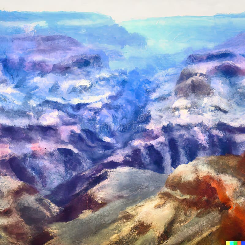 Impressionist View of the Grand Canyon Stock Illustration ...