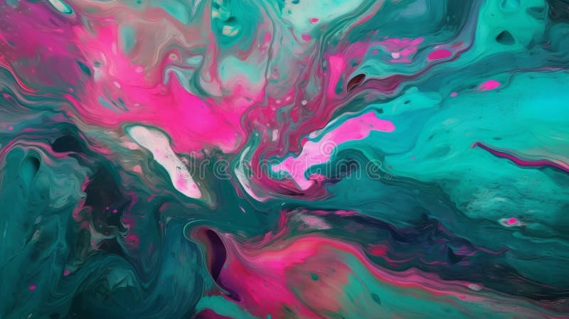 Impressionistic Teal and Pink Modern Abstract Background. Generative Ai ...