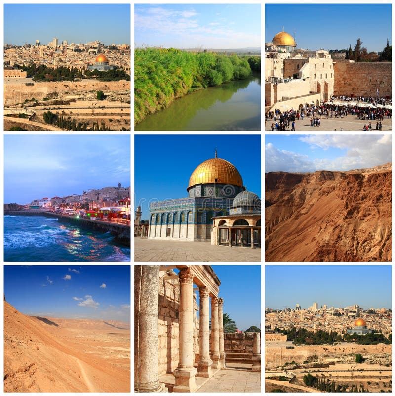 Collage of Israel Landmarks Stock Photo - Image of garden, east: 23941612